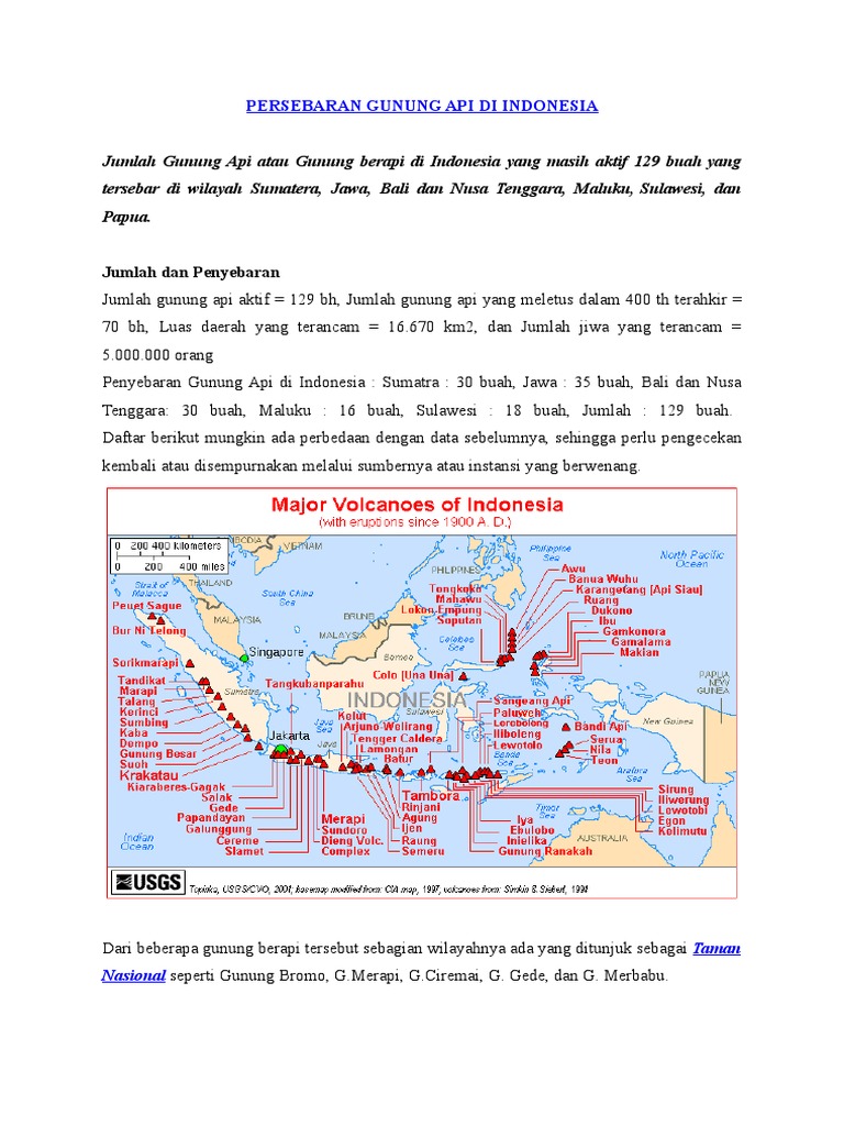 Peta Persebaran Gunung Api Indonesia | PDF