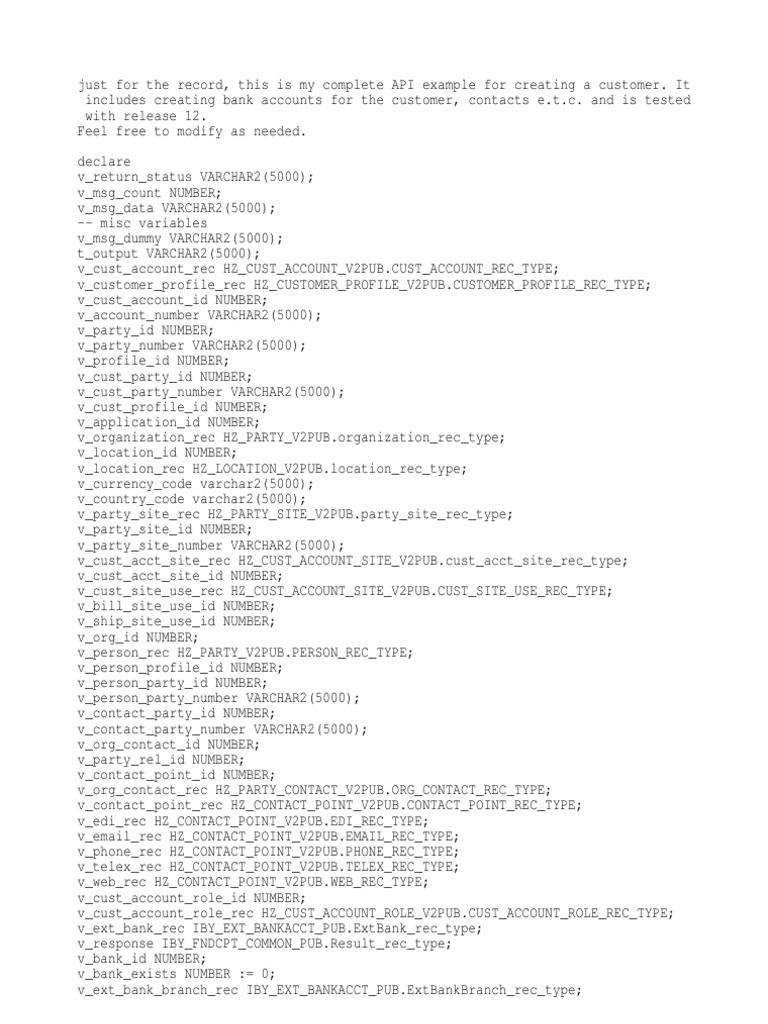 Customer Creation Api Complete Sample Code Pdf Application Programming Interface Payments