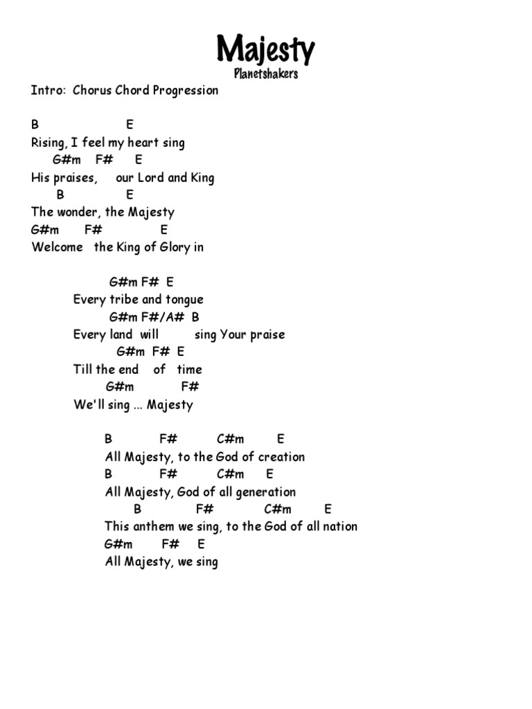 Majesty Guitar Chords