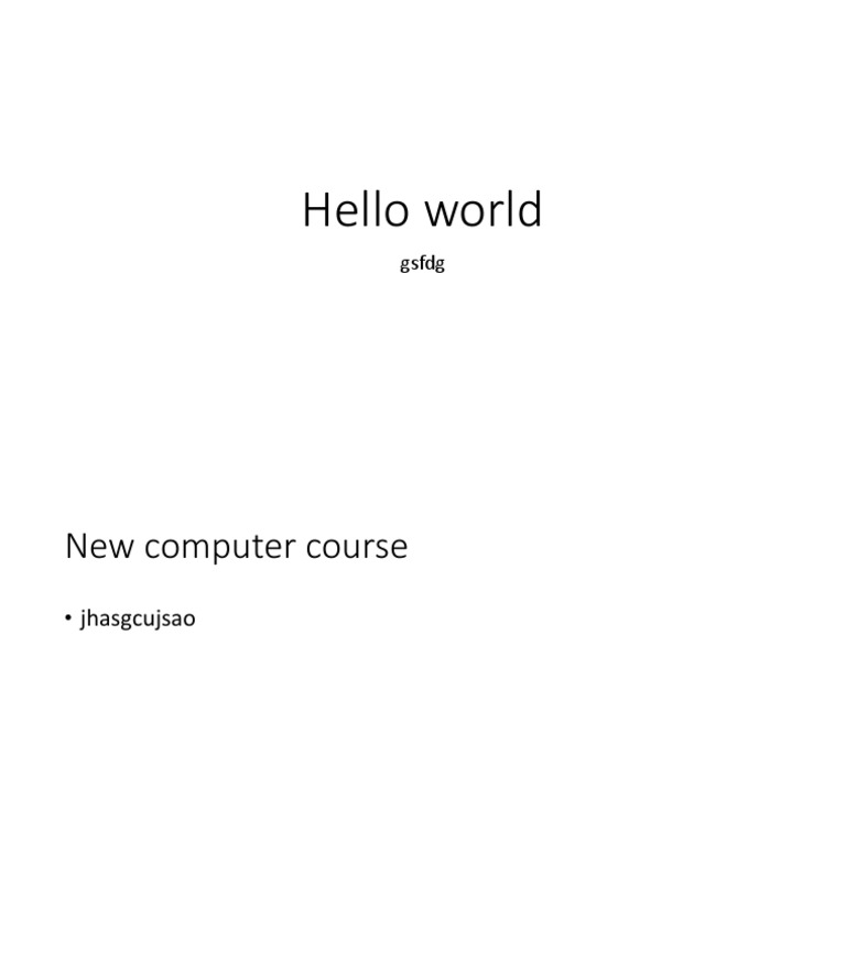 Hello World 2 | PDF