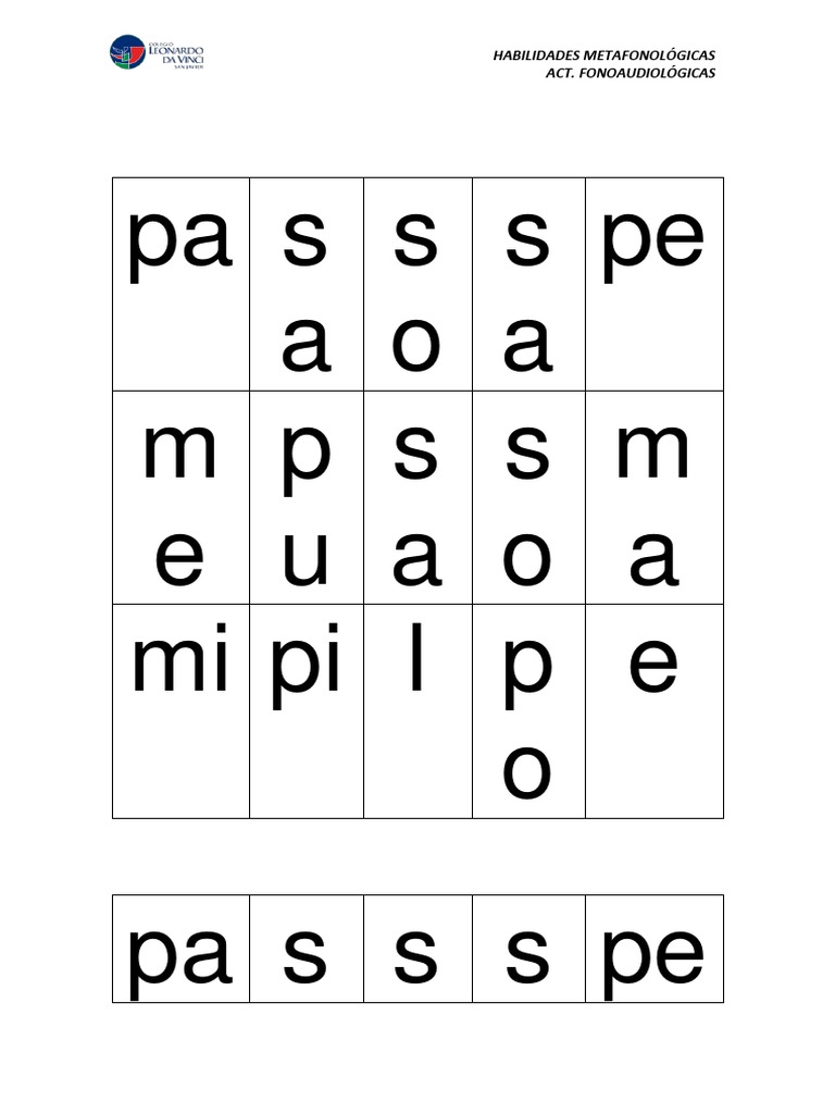 Actividad Manipulación Silábica S M P | PDF