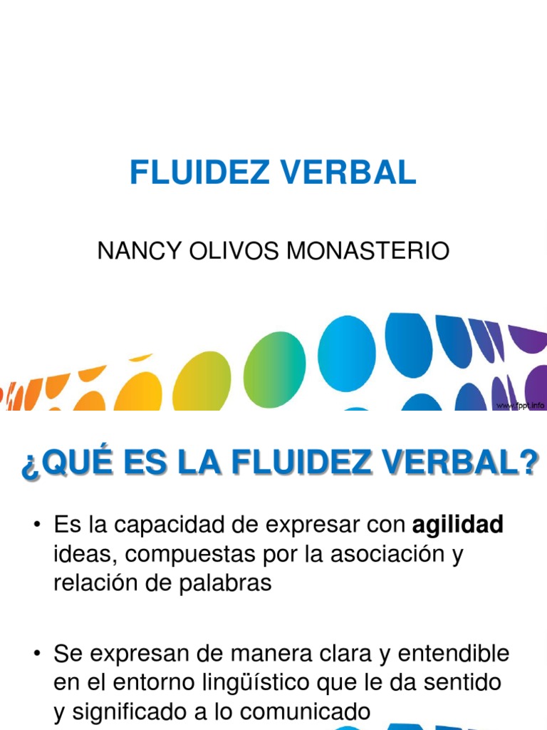 Definición y Evaluación de Fluidez Verbal | PDF | Percepción | Estímulo ...