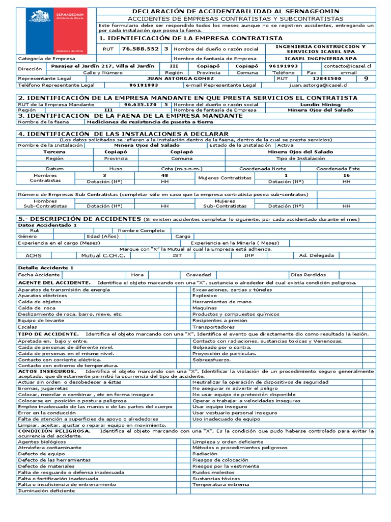Formulario E 200 | PDF | Minería | Contaminación