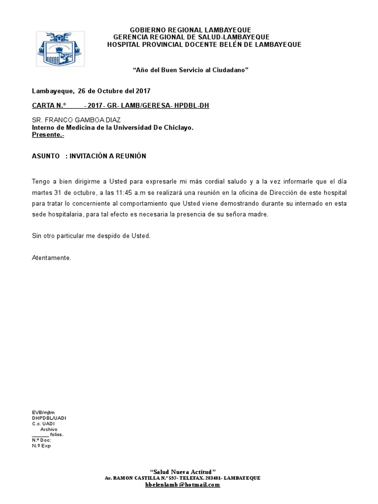 Oficio Rectorado | PDF | Hospital | Enfermería