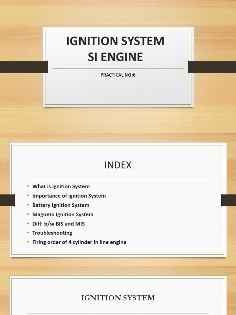 Ignition System Si Engine: Practical No:6 | PDF | Ignition System | Engines