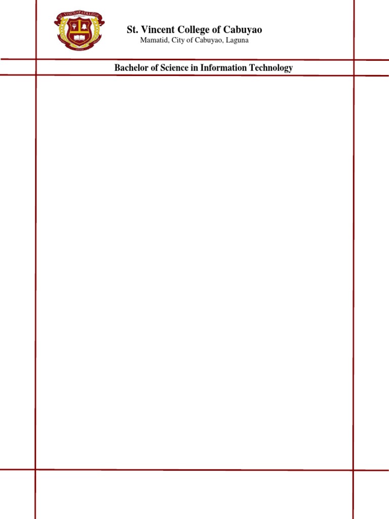 St. Vincent College of Cabuyao: Bachelor of Science in Information ...