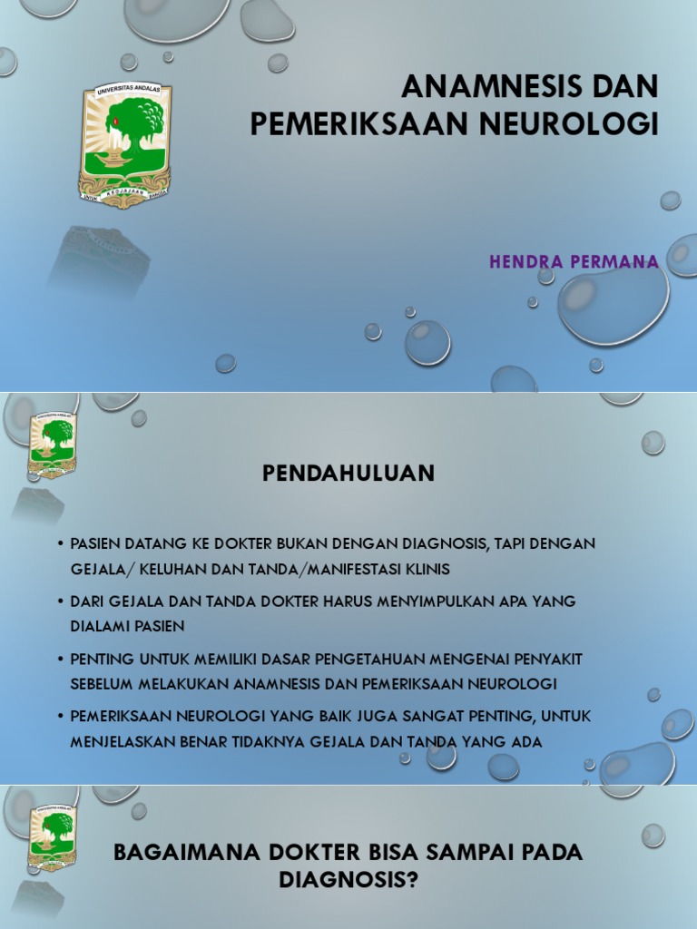 Anamnesis Dan Pemeriksaan Neurologi | PDF