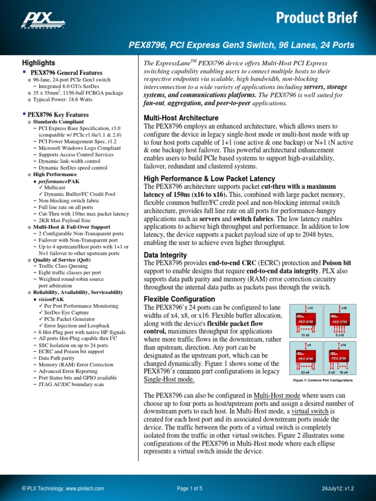 Product Brief PEX 8796 04oct13 | PDF | Central Processing Unit ...
