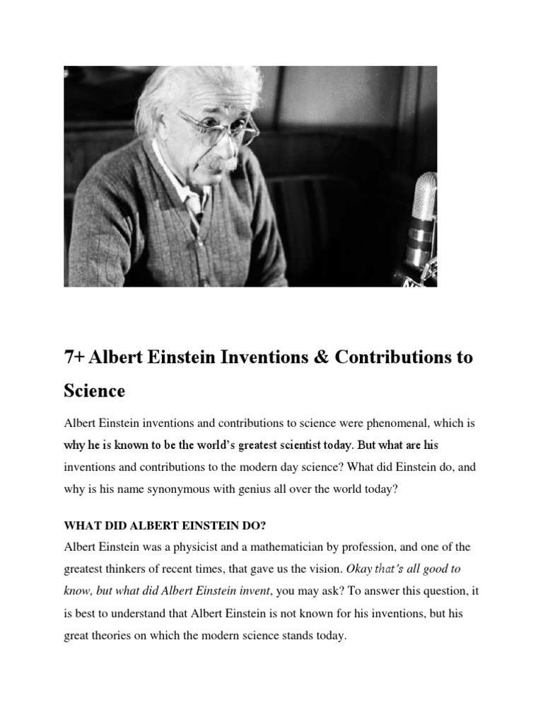 Albert Einsteins Inventions And Discoveries