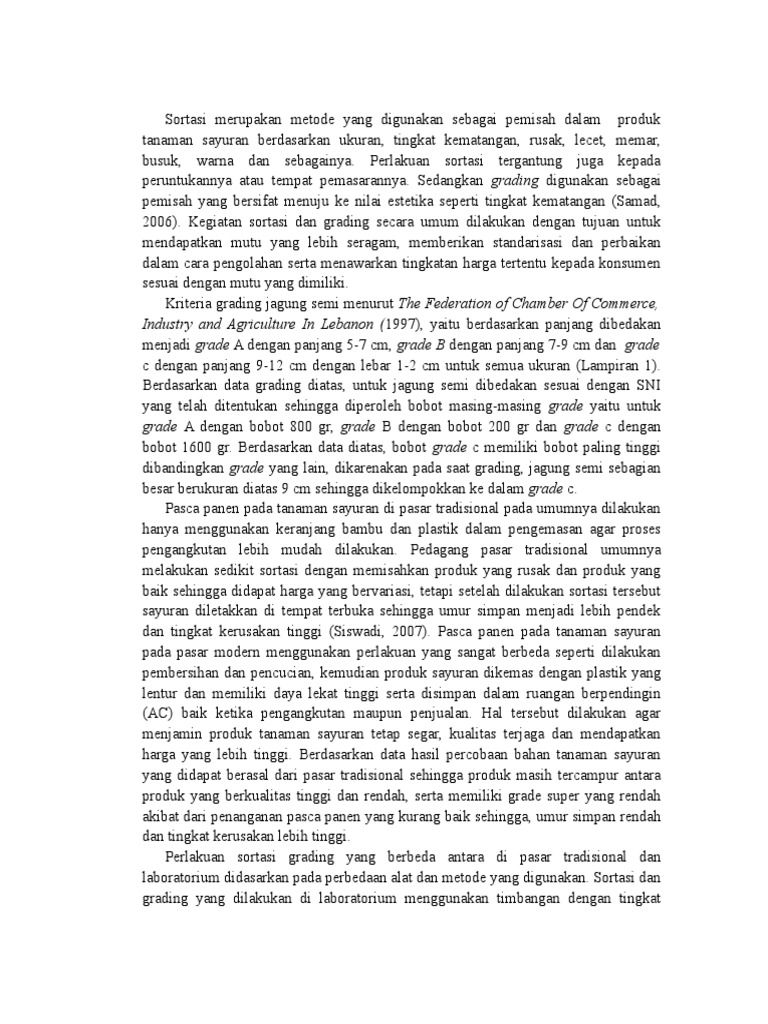 Pembahasan Sortasi Grading | PDF