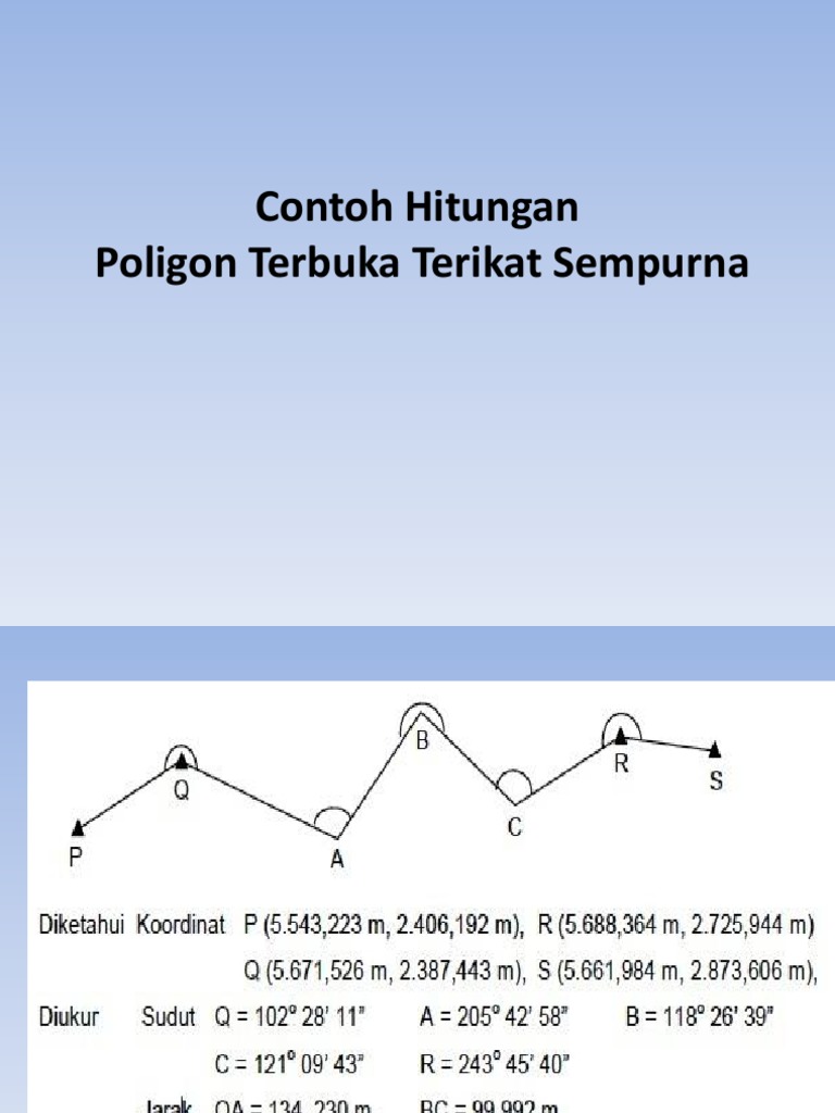 Contoh Hitungan Poligon Terbuka | PDF