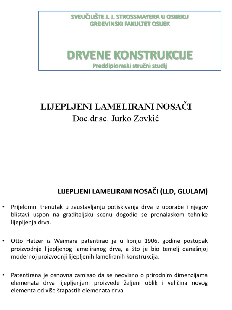 9 Predavanje Drvene Konstrukcije GFOS | PDF