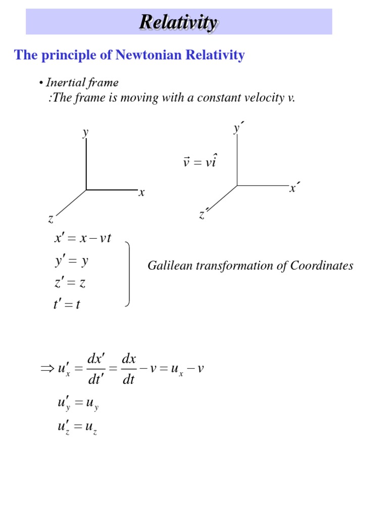 Relativity: The Principle of Newtonian Relativity | PDF | Special ...