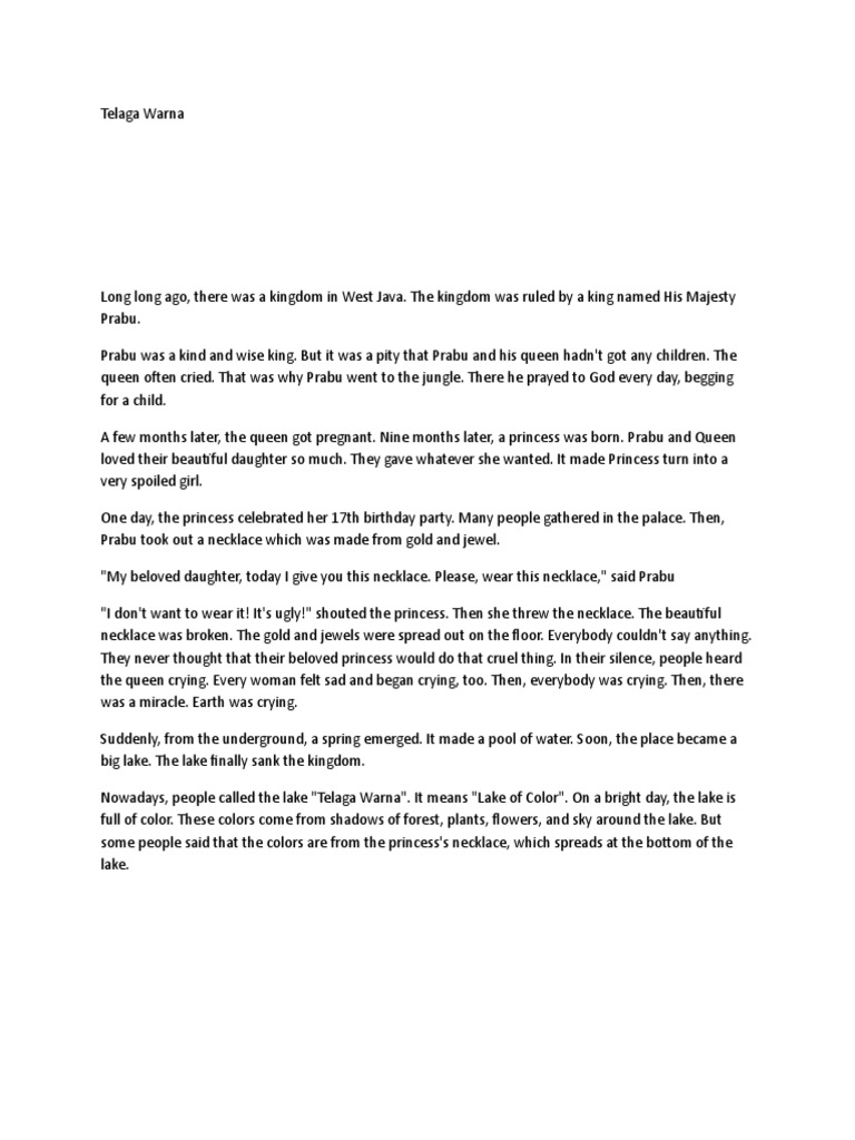 The Legend of Telaga Warna | PDF | Jewelry | Design