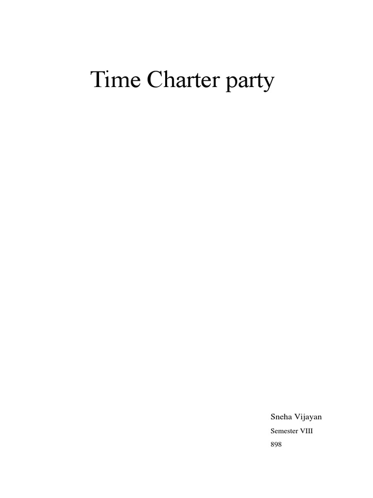 Time Charter Party | PDF | Water Transport | Shipping