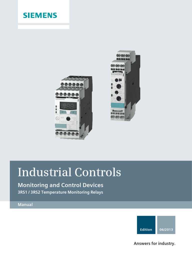 Manual Temp Monitoring Relay SIRIUS Monitoring Devices en-US | PDF ...