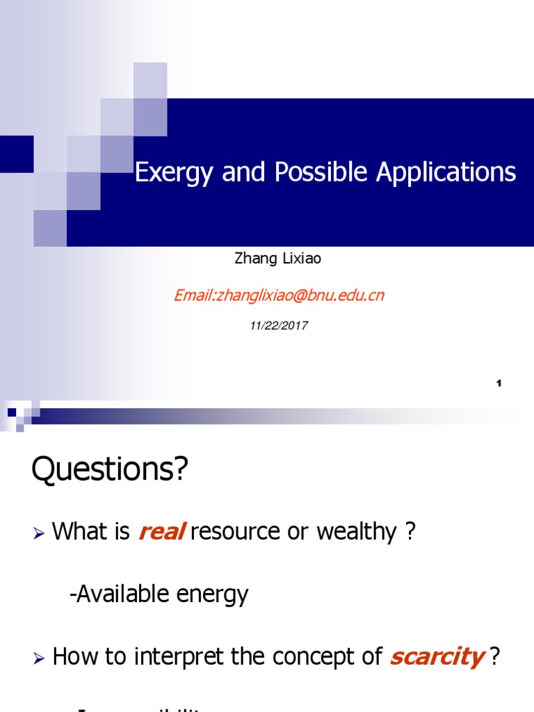 Exergy: Concepts and Applications | PDF | Exergy | Temperature