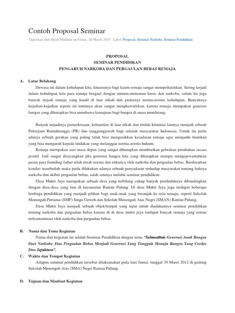 Contoh Proposal Seminar | PDF