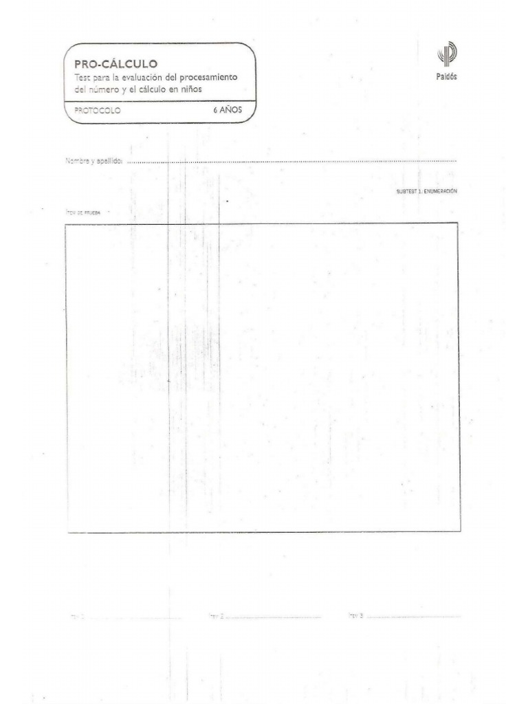 Protocolo Test (Pro-Cálculo) (6 Años) | PDF