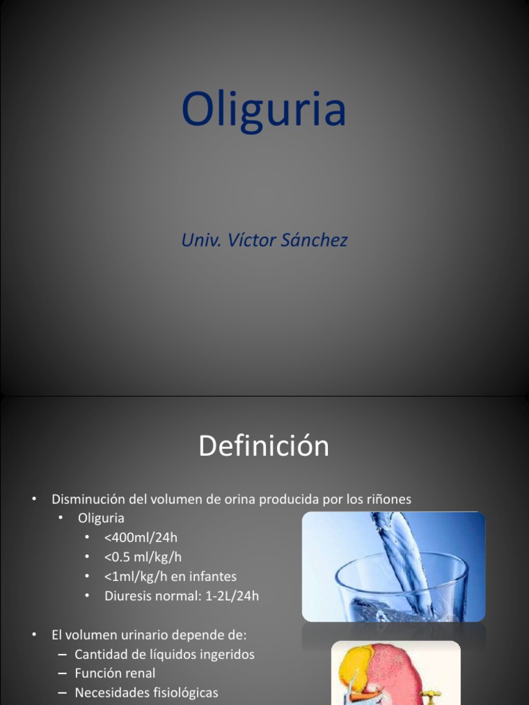Oliguria 160707072254 | PDF | Riñón | Sistema urinario