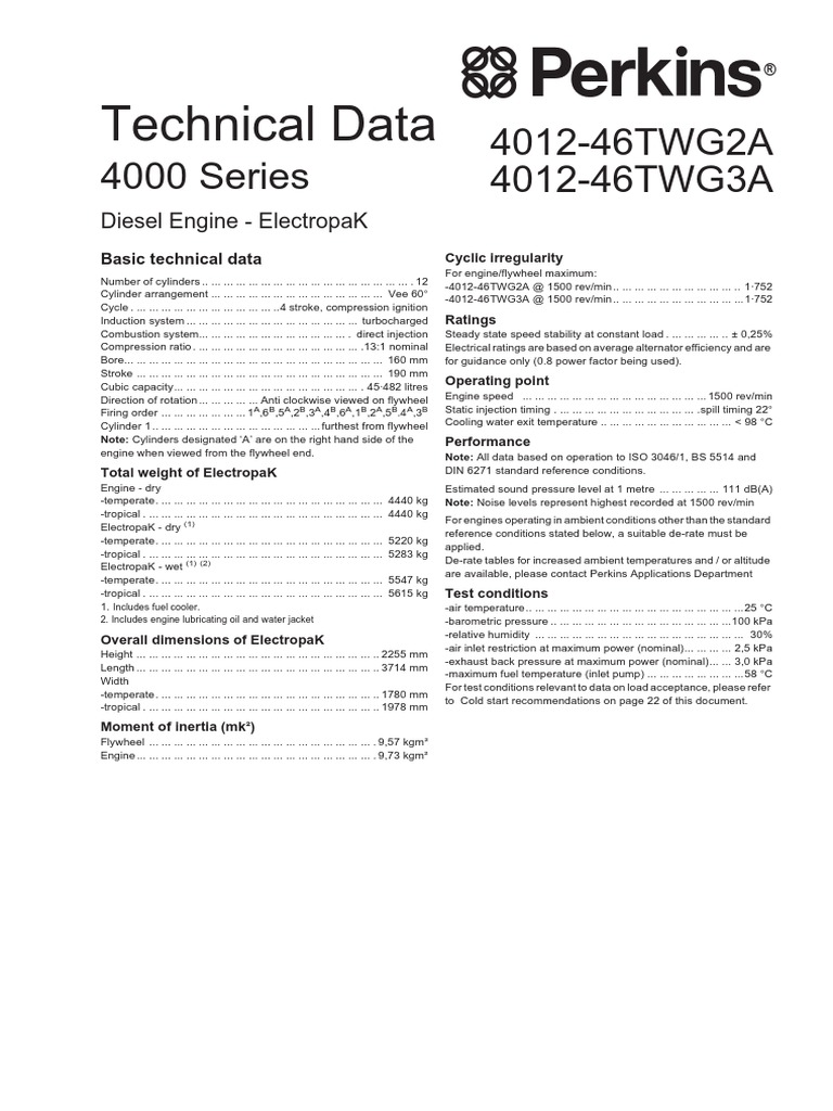 Perkins 4012-46TWG2-3 | PDF | Turbocharger | Diesel Engine