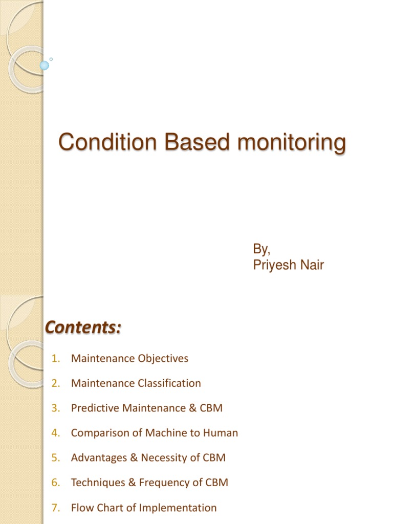 Condition Based Monitoring: By, Priyesh Nair | Download Free PDF ...