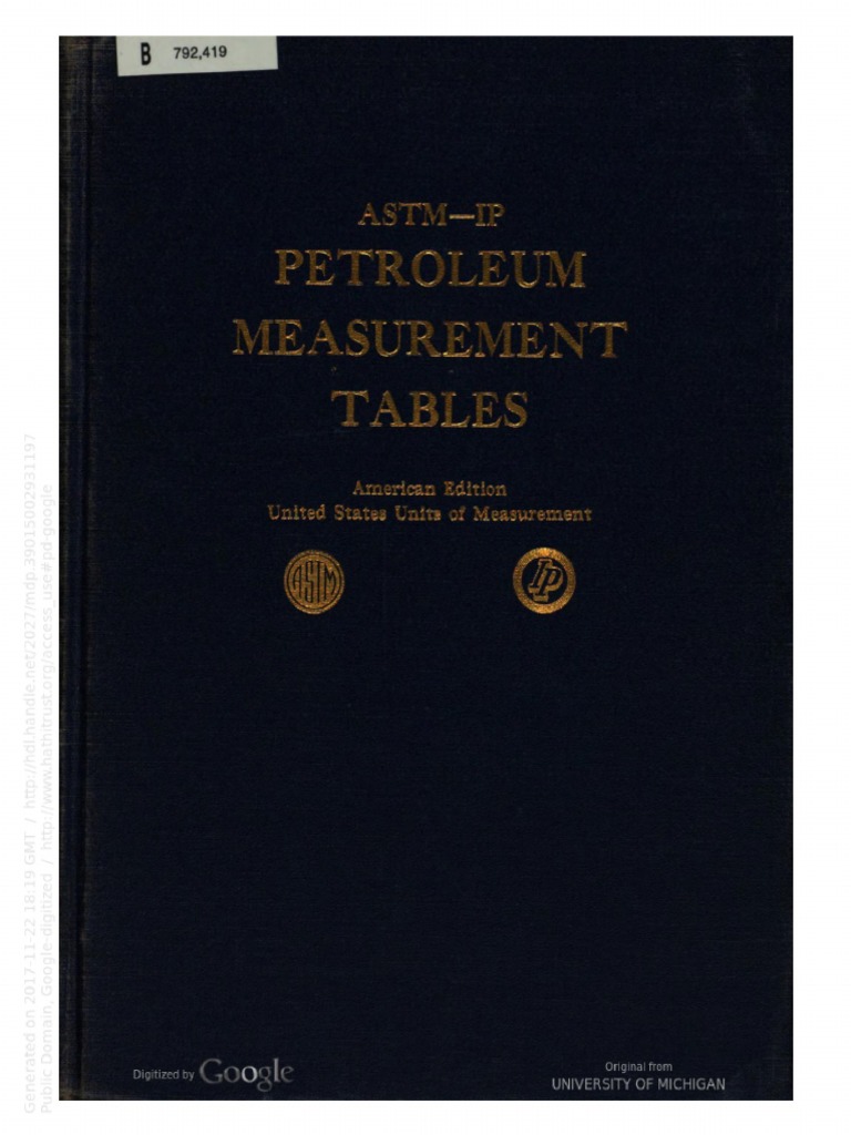 Astm Tables Petroleum | PDF