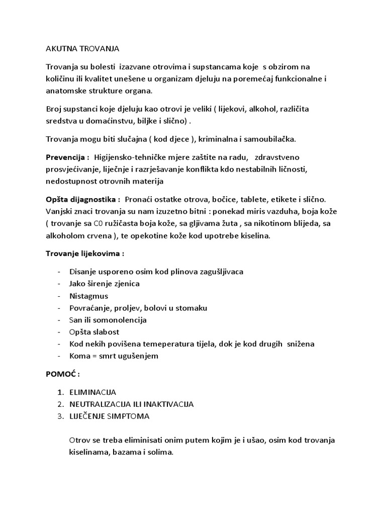 Akutna Trovanja | PDF