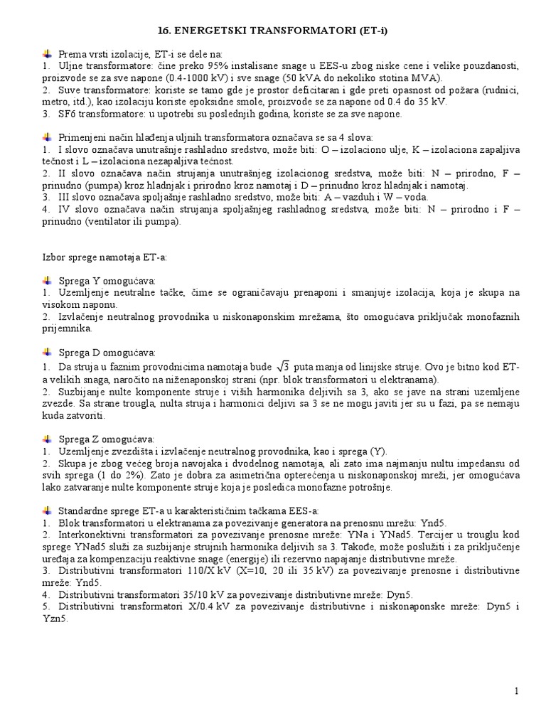 Energetski Transformatori | PDF