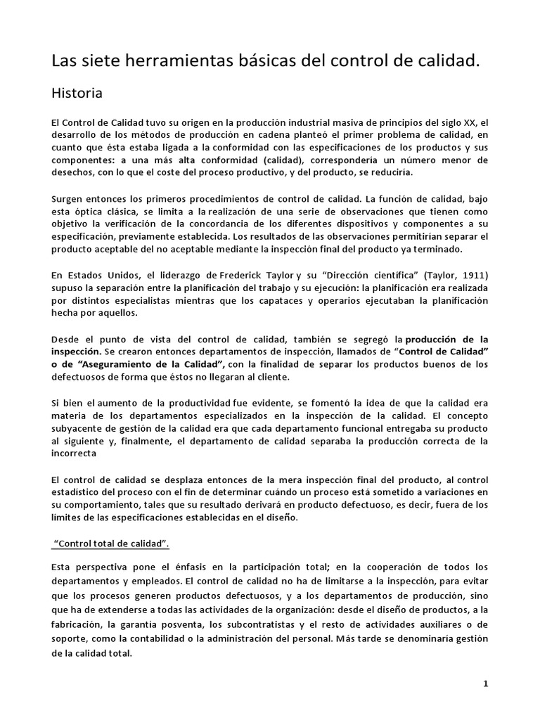 Control de Calidad y Herramientas para Examen | PDF | Histograma | Calidad (comercial)