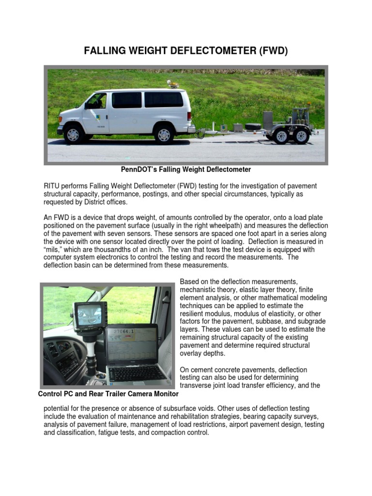 FWD Testing Procedures and Applications | PDF | Civil Engineering ...