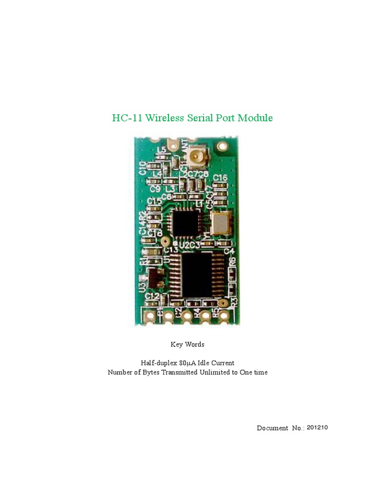 HC-11 RF Module Documentation | PDF | Wireless | Microcontroller