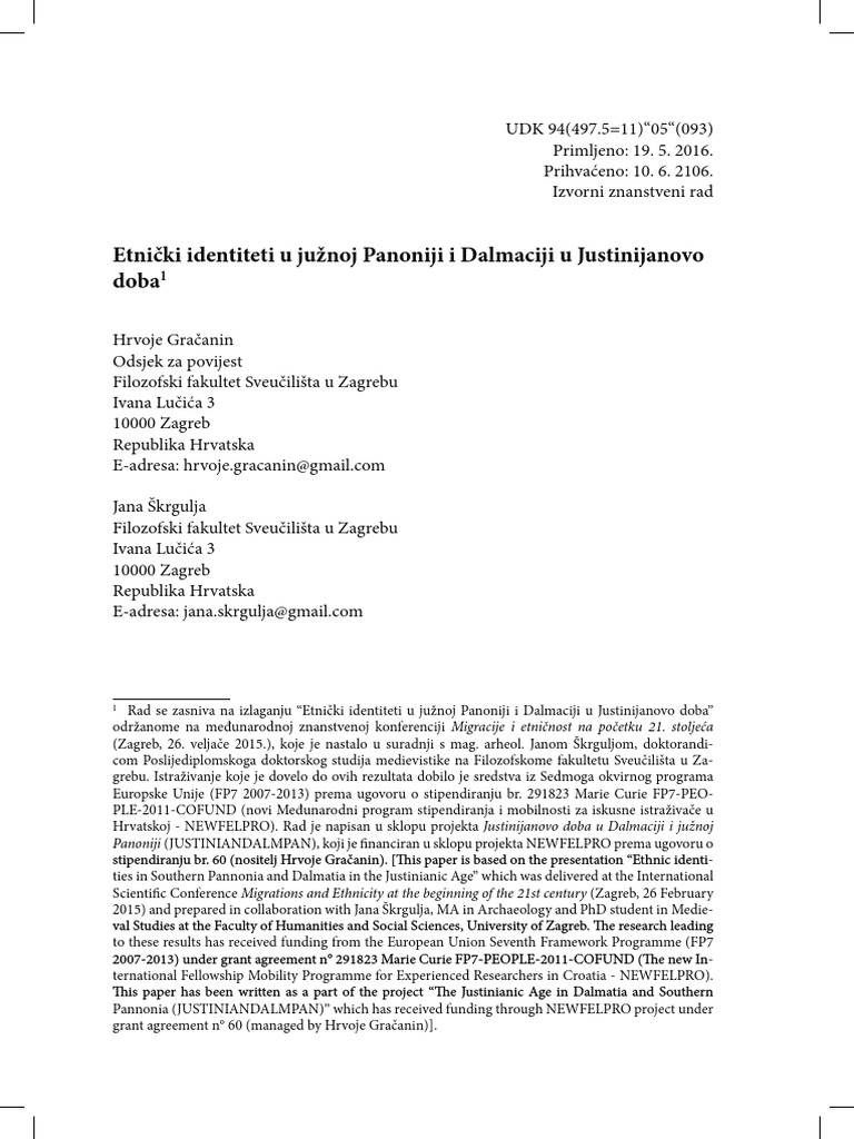 Etnicki Identiteti U Juznoj Panoniji I D PDF | PDF