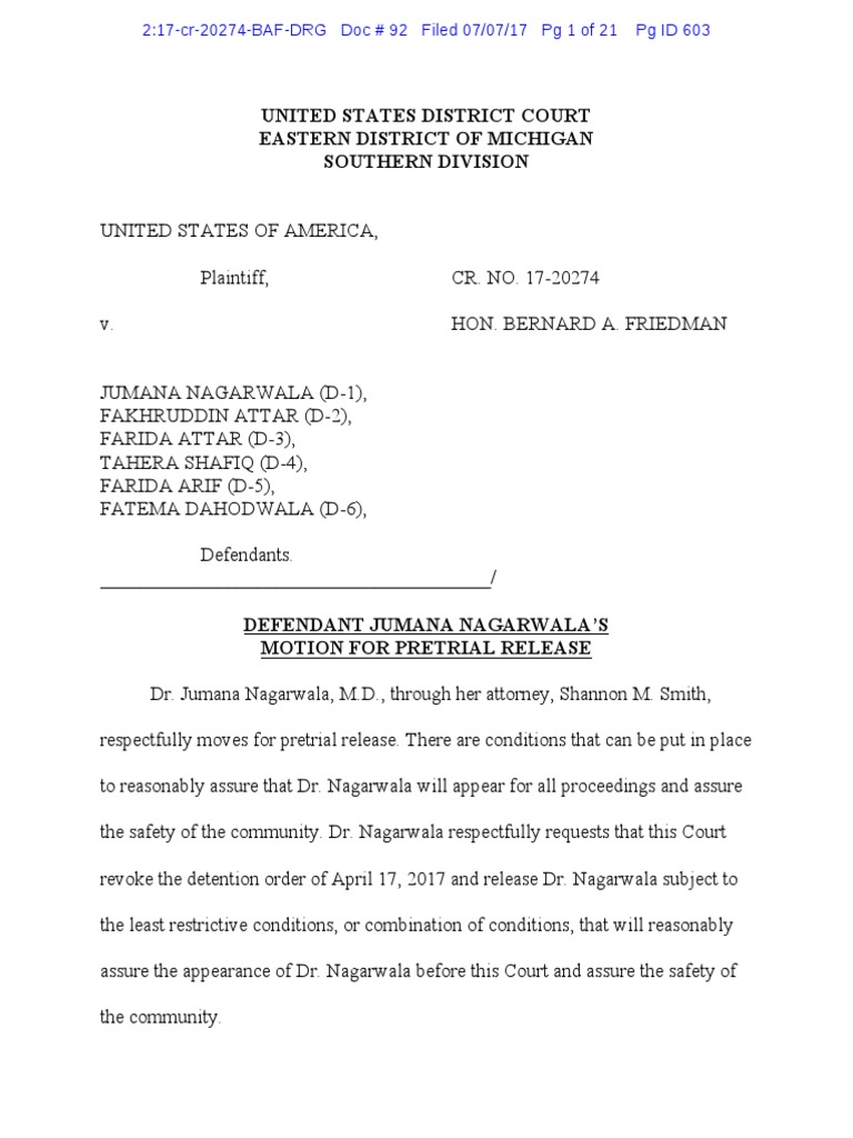 Motion To Revoke Detention Order | PDF | Burden Of Proof (Law) | Remand ...