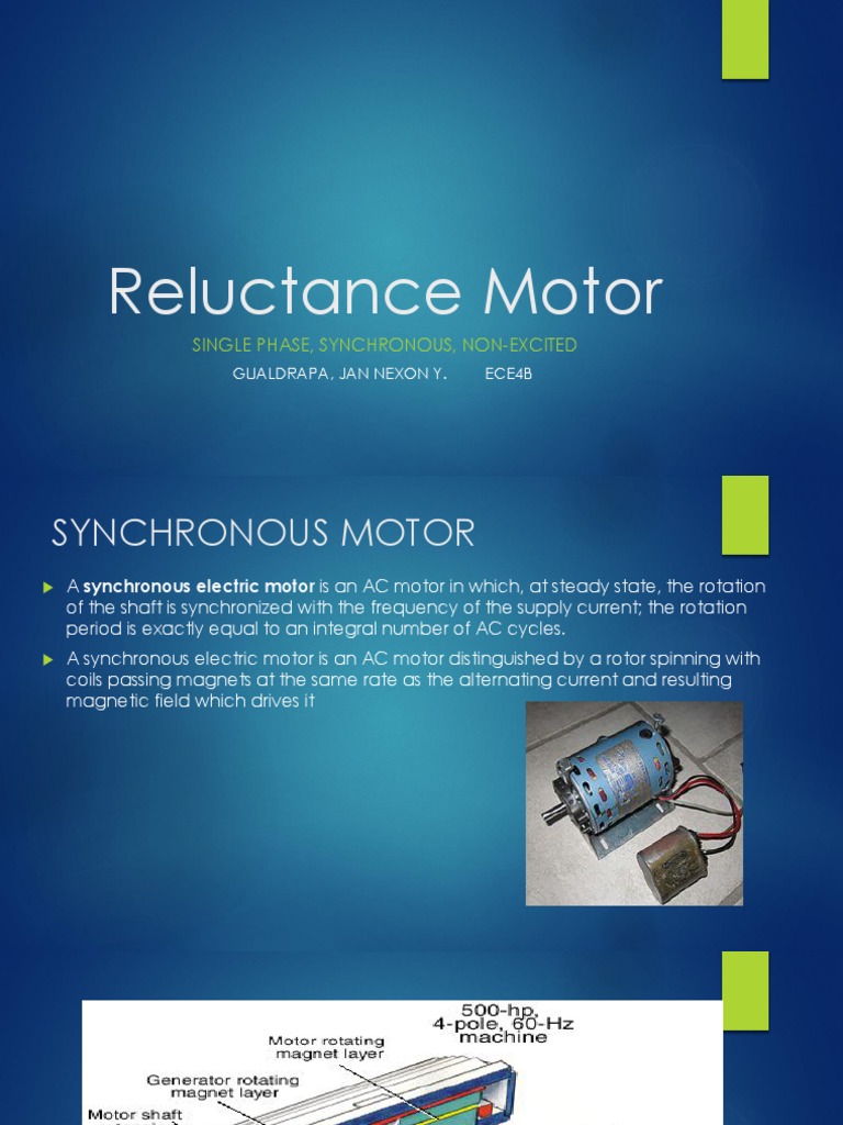 Synchronous Non Excited Reluctance Motor | PDF | Electric Motor ...