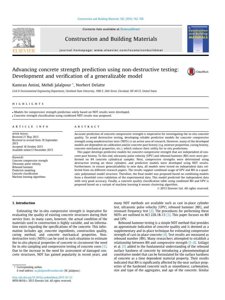 Construction and Building Materials: Kamran Amini, Mehdi Jalalpour ...