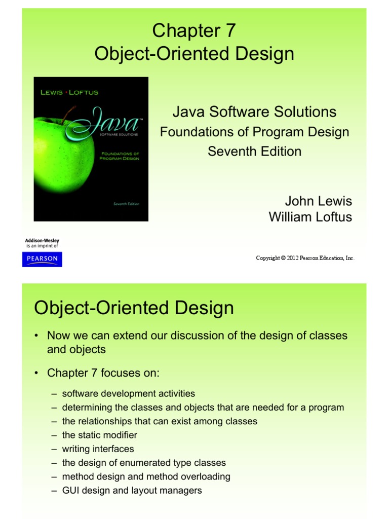08 - Chapter 7 - Object-Oriented Design | PDF | Class (Computer ...