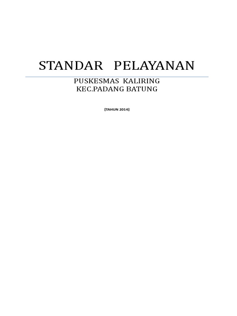 Standar Pelayanan | PDF