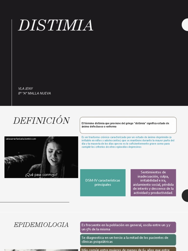 Distimia | PDF | Trastorno depresivo mayor | Depresión (estado de ánimo)