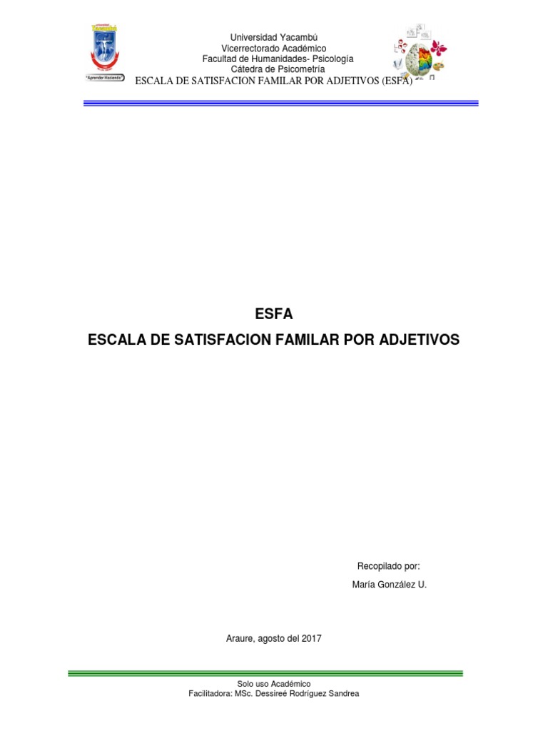 ESFA | PDF | Validez (Estadísticas) | Alfa de Cronbach