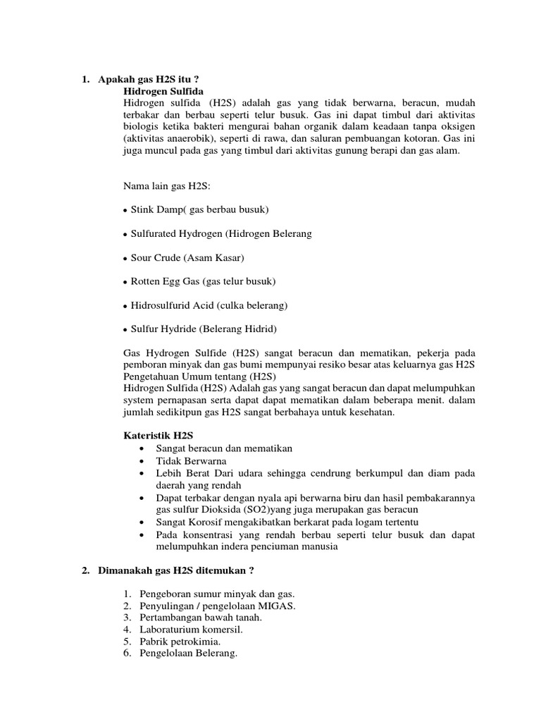 Gas H2S | PDF