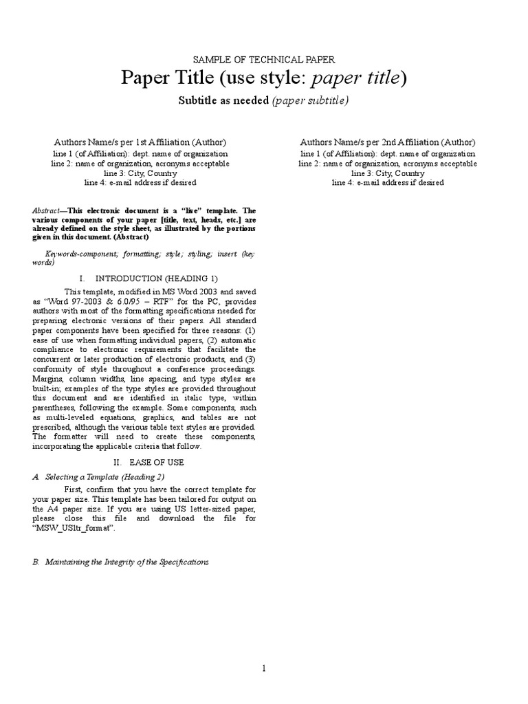 Paper Title (Use Style: Paper Title) : Subtitle As Needed (Paper ...