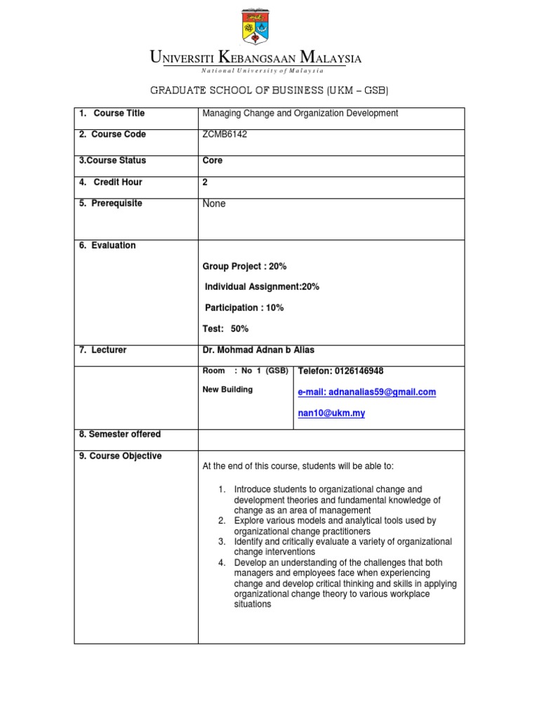 Proforma | PDF | Organization Development | Organizational Behavior
