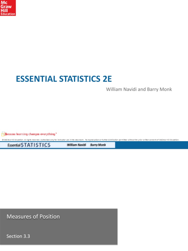 Essential Statistics 2E: William Navidi and Barry Monk | PDF | Outlier ...