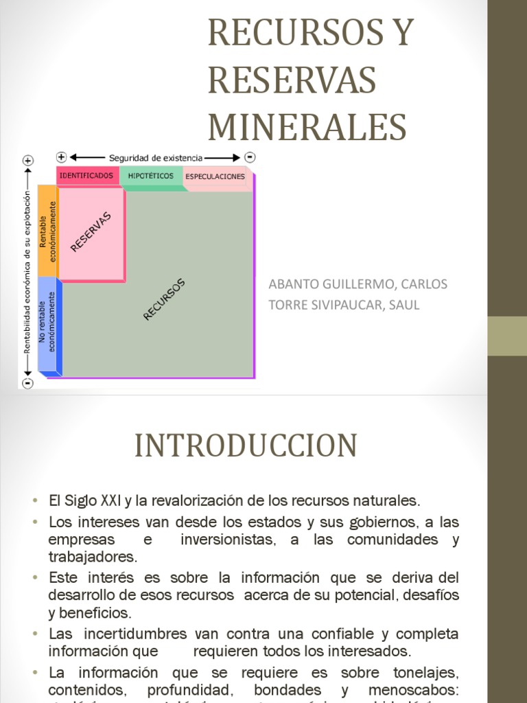 Recursos y Reservas Minerales Explicados | PDF | Minería | Minerales