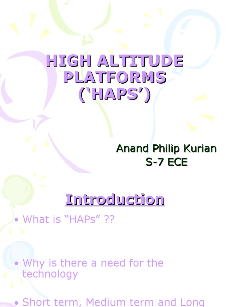 High Altitude Platforms ( HAPS') | PDF