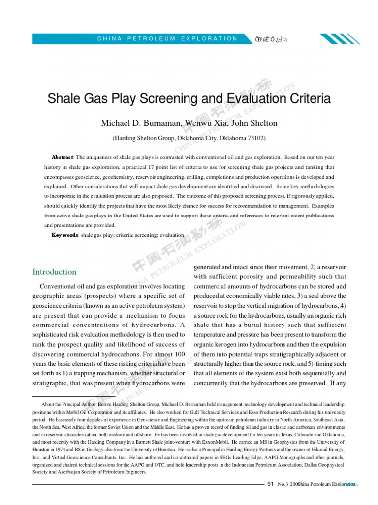Shale Gas Play Evaluation Criteria | PDF | Hydraulic Fracturing ...