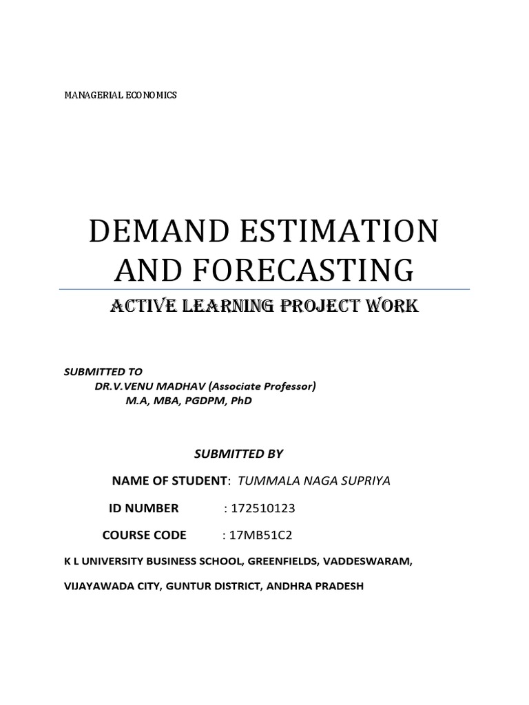Demand Forecasting Demand Estimation | PDF | Regression Analysis | Demand