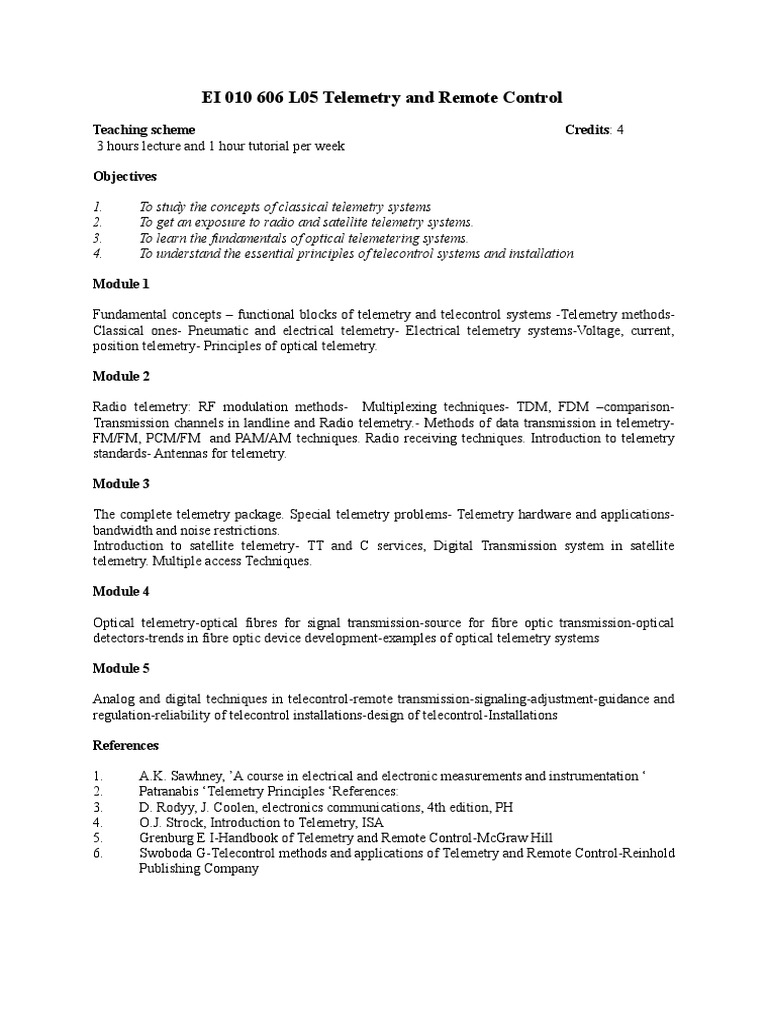 Telemetry Systems and Telecontrol Basics | PDF | Telemetry | Radio