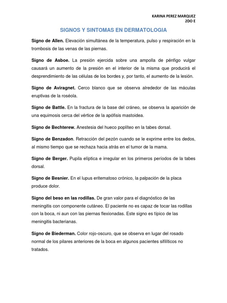 Signos en Dermatología: Besnier y Otros | PDF | Meningitis ...